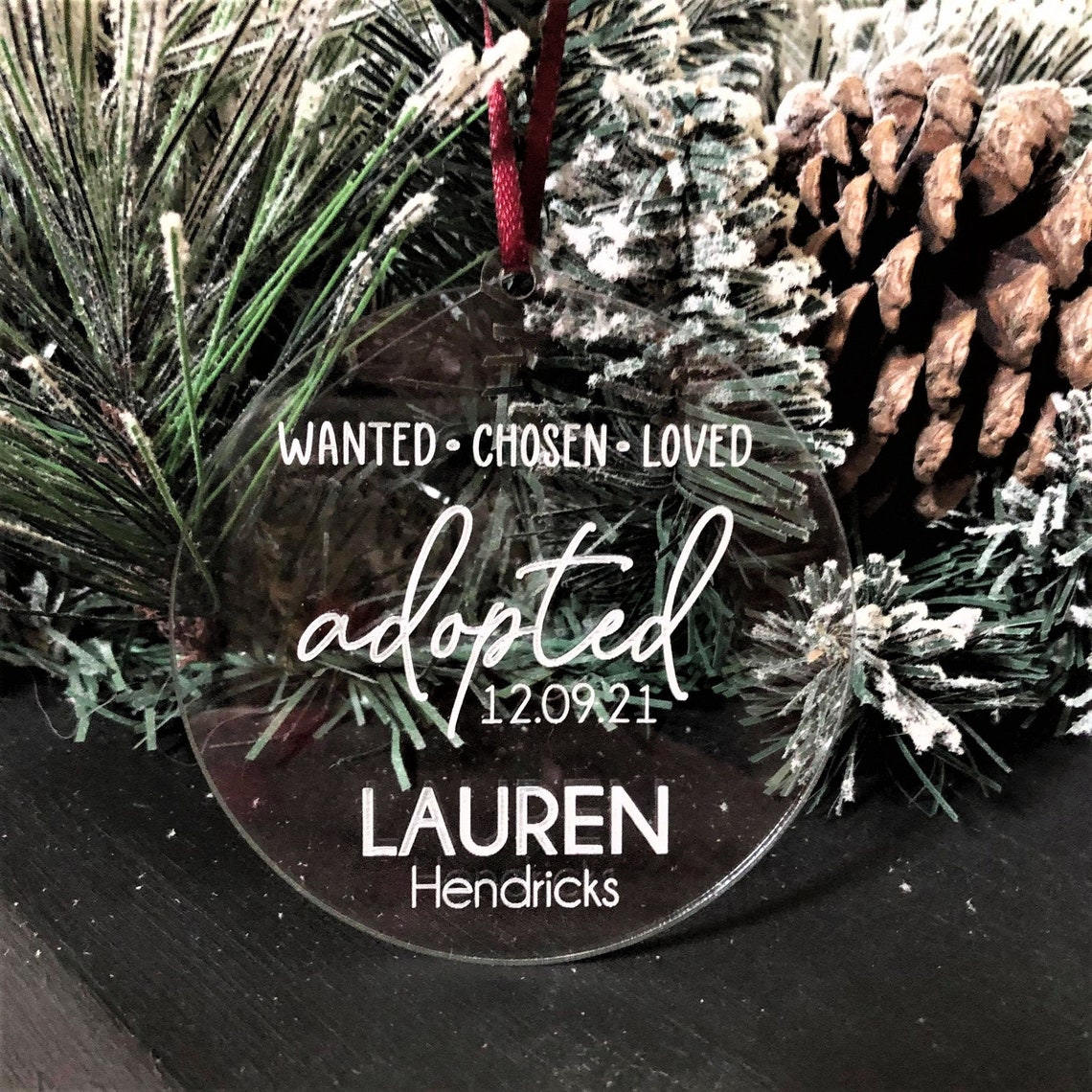 Engraved Adoption Ornament Personalized Adoption Keepsake - Etsy