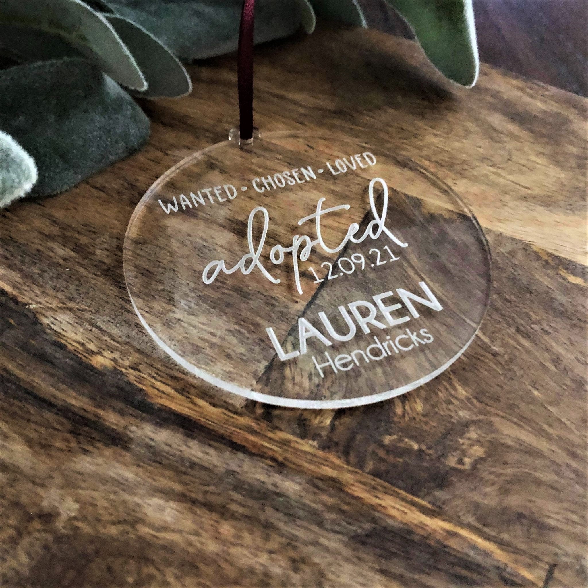 Engraved Adoption Ornament Personalized Adoption Keepsake - Etsy