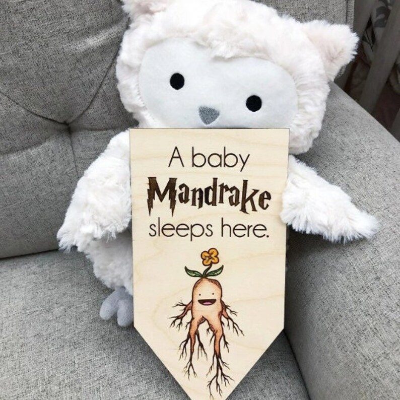 Hand Painted Baby Mandrake Sign Nursery Decor Tiny Crib | Etsy