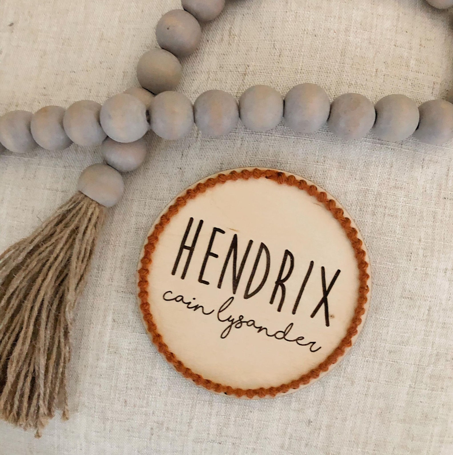 Knit & Engraved Wood Baby Sign Personalized Name Sign | Etsy