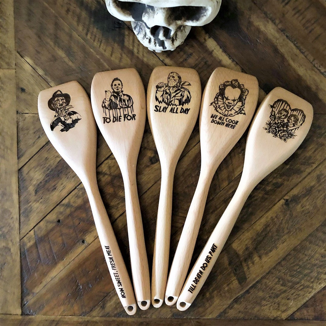Engraved Halloween Spoons, Set of Halloween Spoons, Handmade Halloween ...