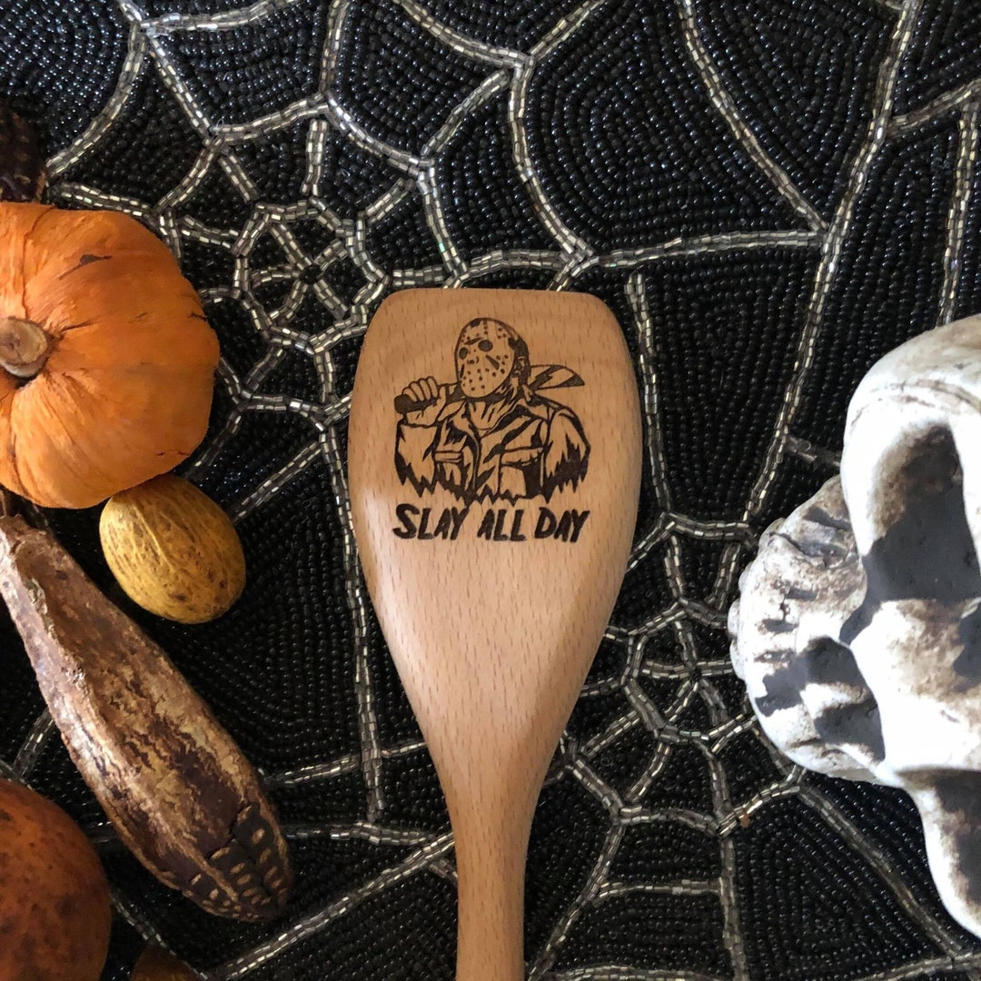 Engraved Maple Halloween Spoon: Scary Home Decor - Etsy