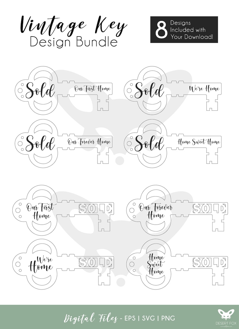 Realtor Key SVG Bundle: Sold Key Laser Cut File (digital Download) - Etsy
