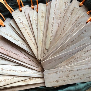 Bulk Personalized Wooden Bookmarks Engraved Wood Bookmarks - Etsy