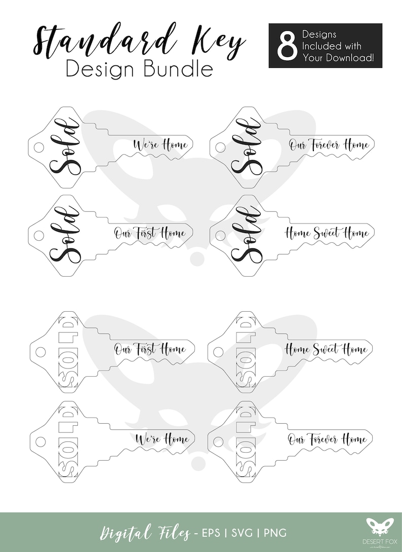 Realtor Key SVG Bundle: Sold Key Laser Cut File (digital Download) - Etsy
