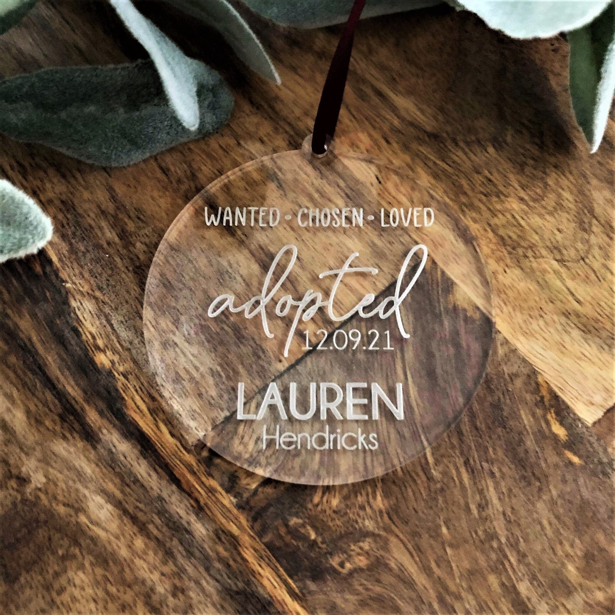 Engraved Adoption Ornament Personalized Adoption Keepsake - Etsy