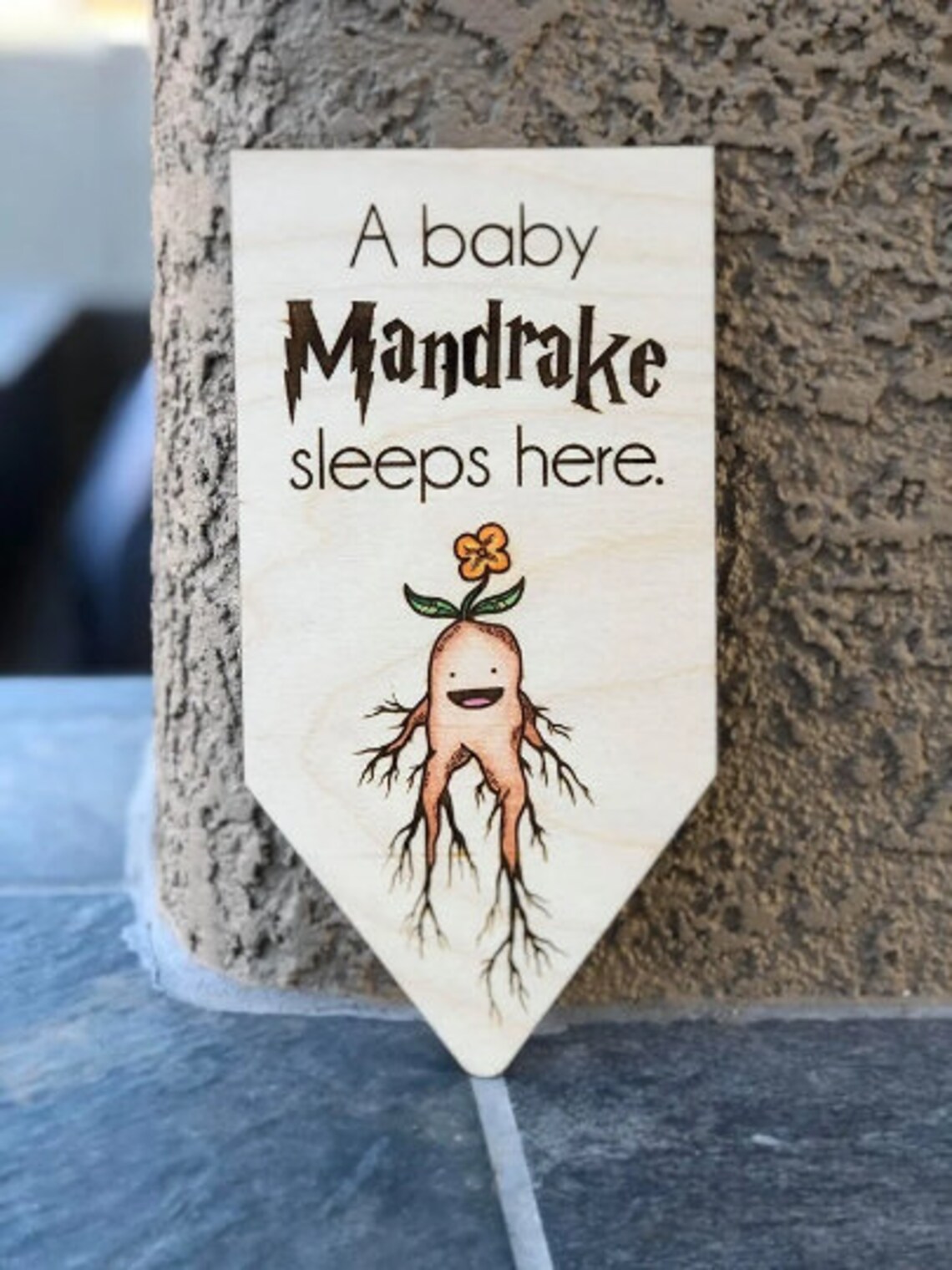 Hand Painted Baby Mandrake Sign Nursery Decor Tiny Crib | Etsy
