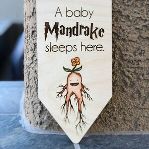 Hand Painted Baby Mandrake Sign Nursery Decor Tiny Crib Sign Wooden ...
