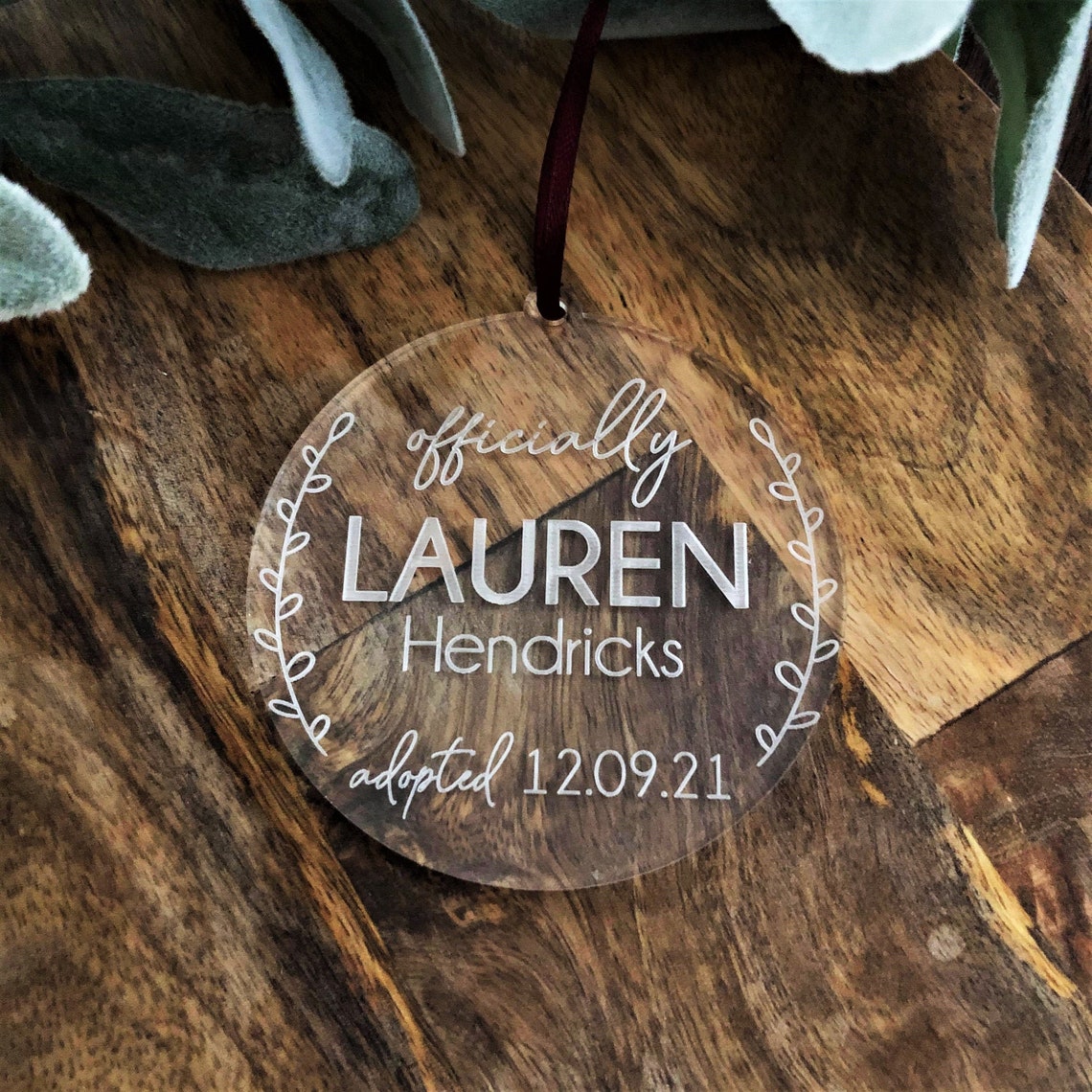 Engraved Adoption Ornament Personalized Adoption Keepsake - Etsy