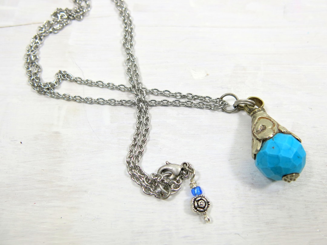 Collier Long Boho Turquoise Collier Long Turquoise Howlite Collier ...