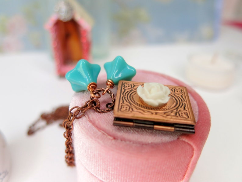 Little Locket Copper Pendant Necklace, Book Locket, Reading Necklace ...
