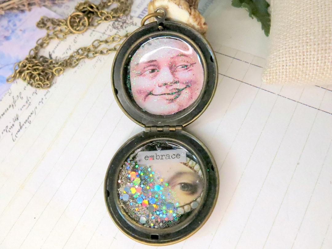 Handmade Collage Magical Locket Mystical Locket Art Locket Mermaid and ...
