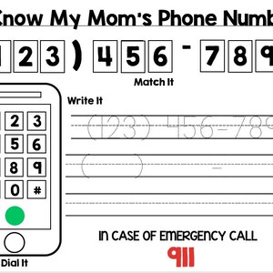 Custom Phone Number Practice Sheet - Etsy