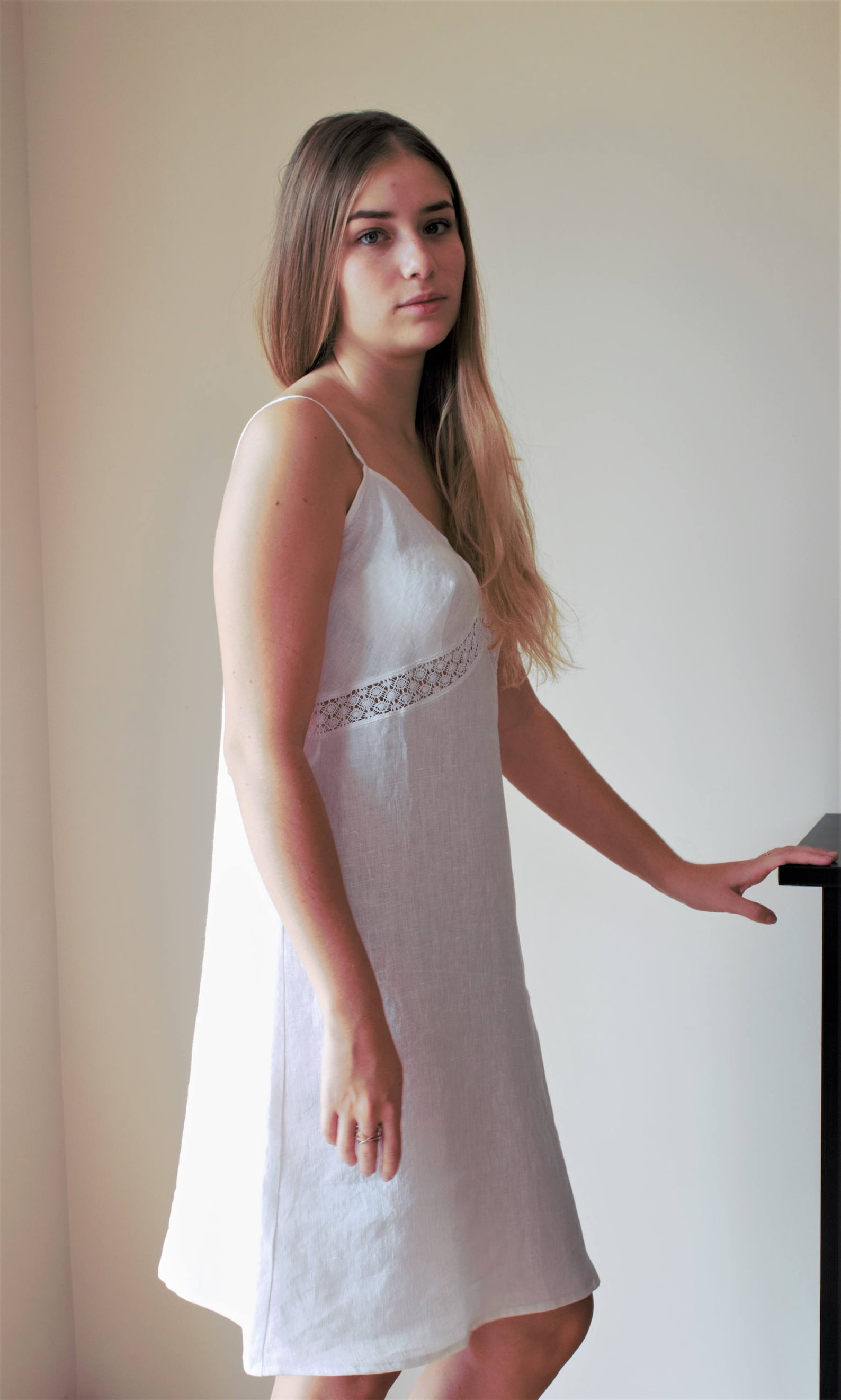 Linen Nightgown With Adjustable Shoulder Straps - Etsy