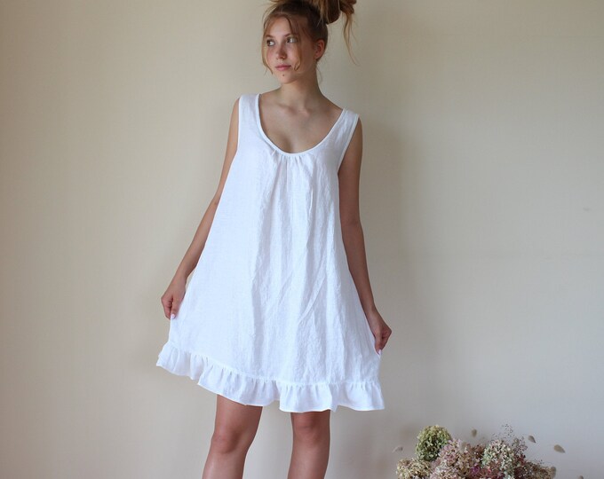 Linen Nightgown Softened Pure Linen - Etsy