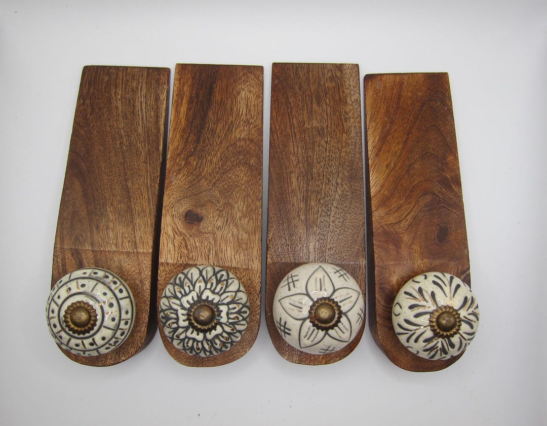 15 Cm Ethnic Ceramic/wood Wedge Door Stops - Etsy