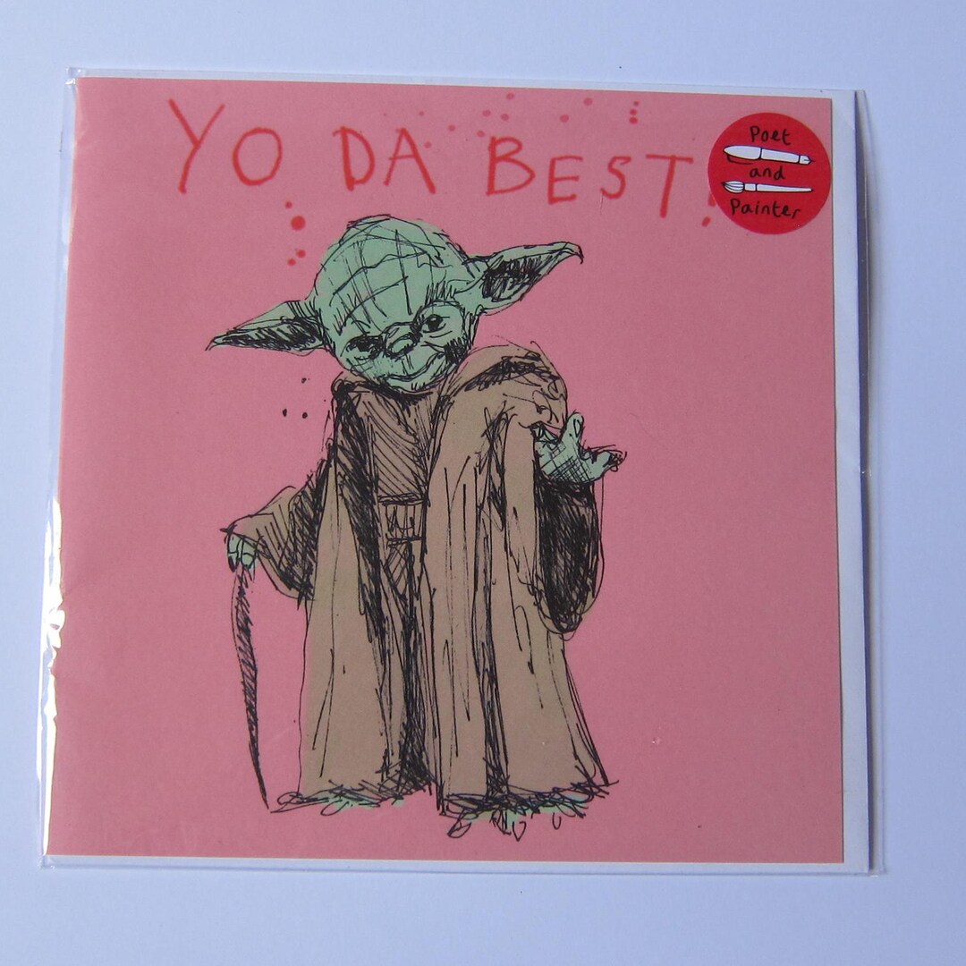 Star Wars Yoda, Birthday Greeting Card & Envelope - Etsy