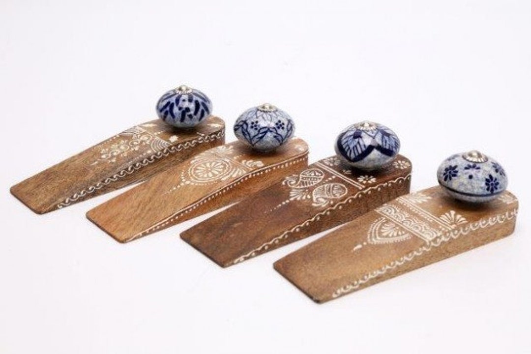 Ethnic Ceramic/wood Wedge Door Stops - Etsy
