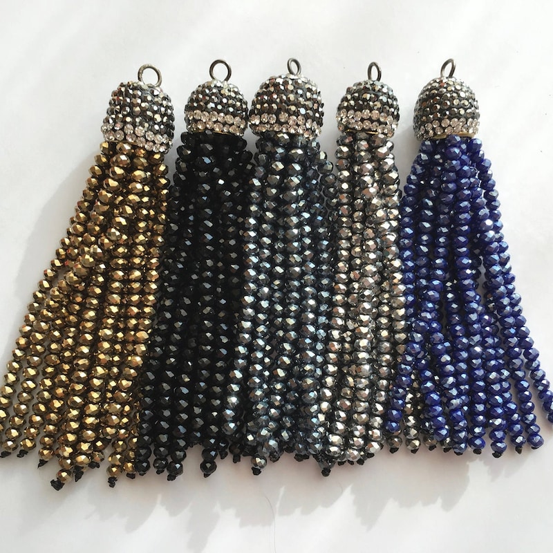 Beaded Tassels Necklace - Etsy