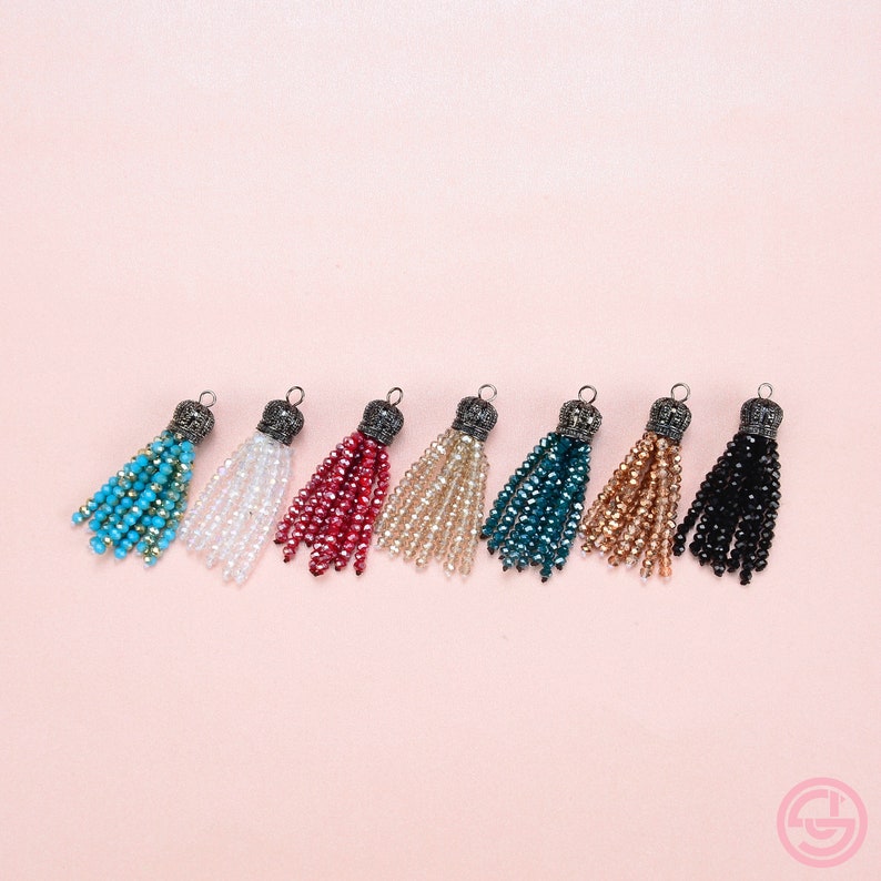 14 Colors, Mini Tassels, Beaded Tassels Crystal Tassel, Short Tassels ...