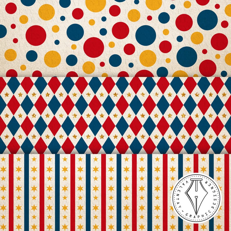 Vintage Circus Paper Pack, Circus Digital Paper, Circus Background ...