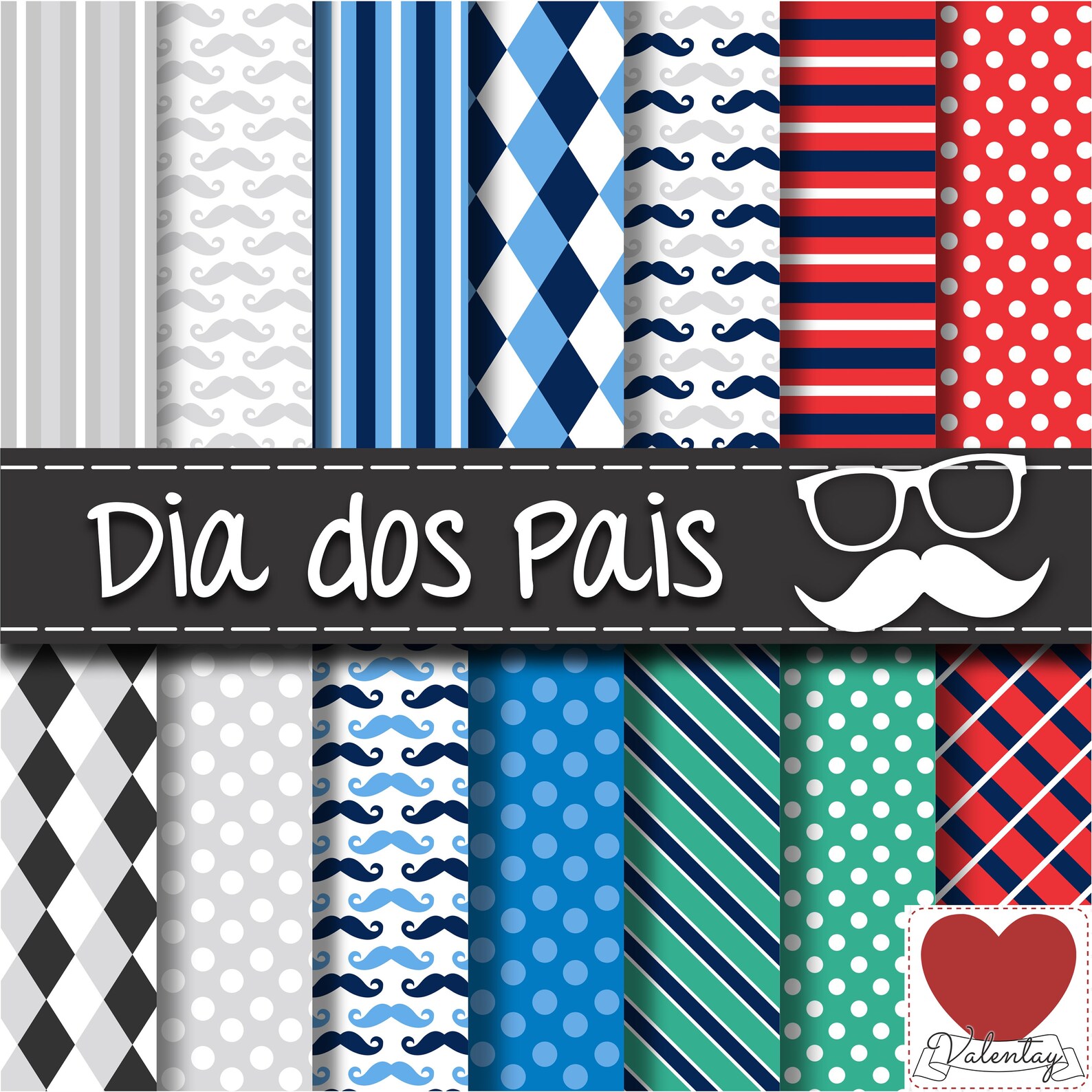 Father's Day Digital Paper Dia Dos Pais Kit Digital - Etsy