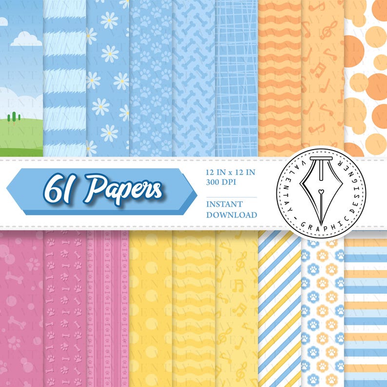 Puppy Love Digital Paper - Etsy