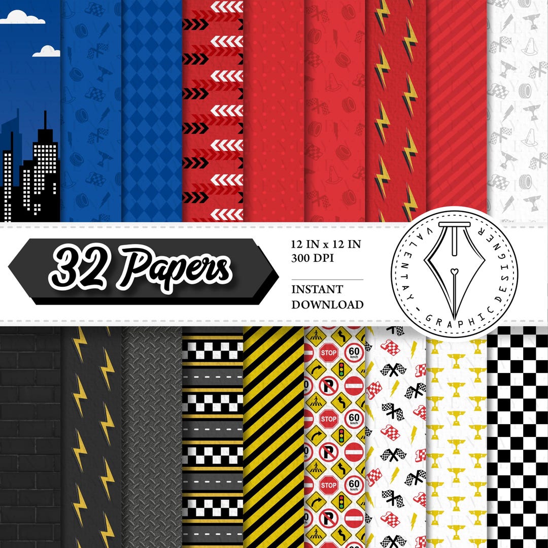 Cars Digital Paper - Etsy