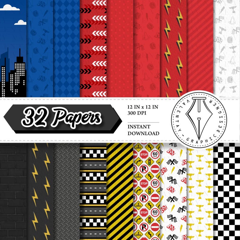 Cars Digital Paper - Etsy