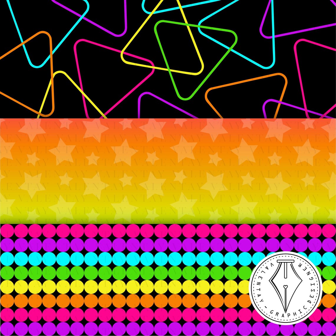 Neon Colors Digital Paper, Bright Colors Scrapbook Paper, Rainbow Paper ...