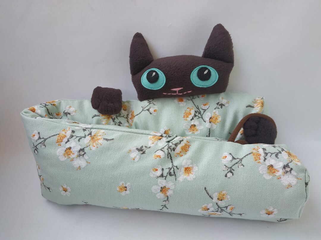 Mint Sakura Blossom Draft Stopper: Cat Face Door Sausage - Etsy