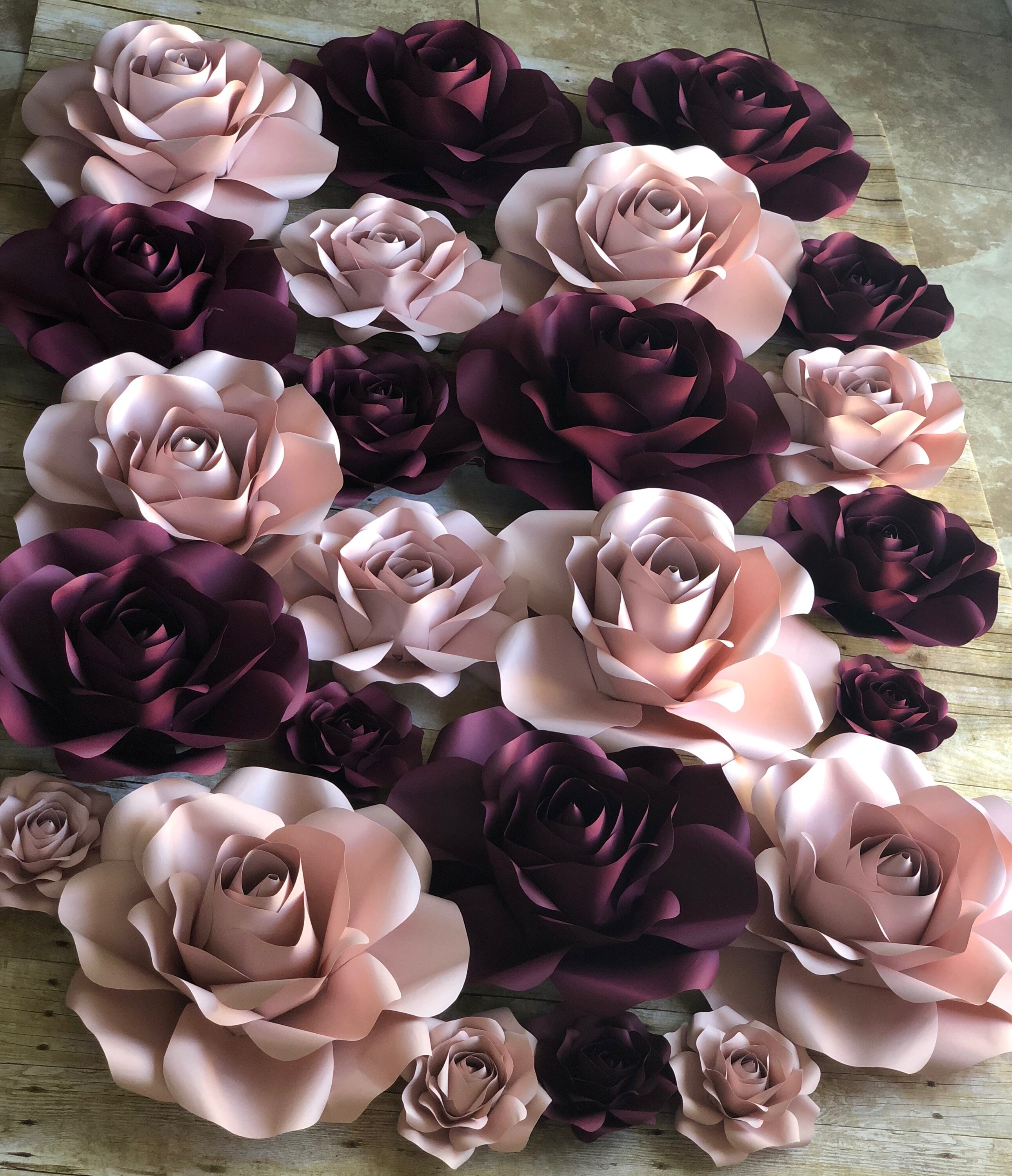 Paper Flowers Backdrop Set of Roses - Etsy
