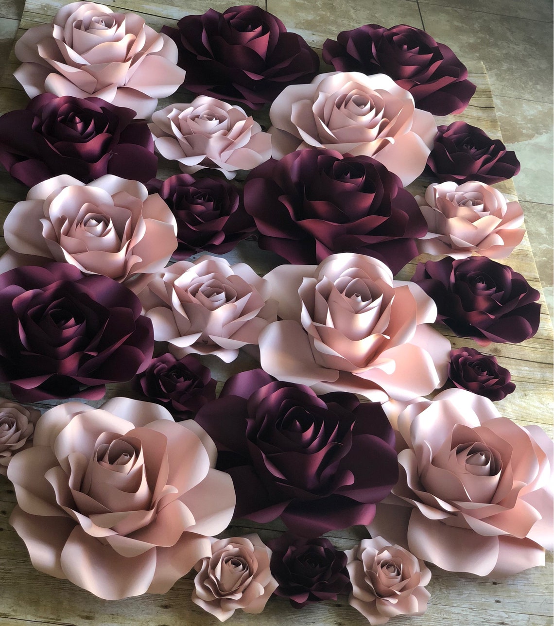 Paper Flowers Backdrop Set of Roses - Etsy