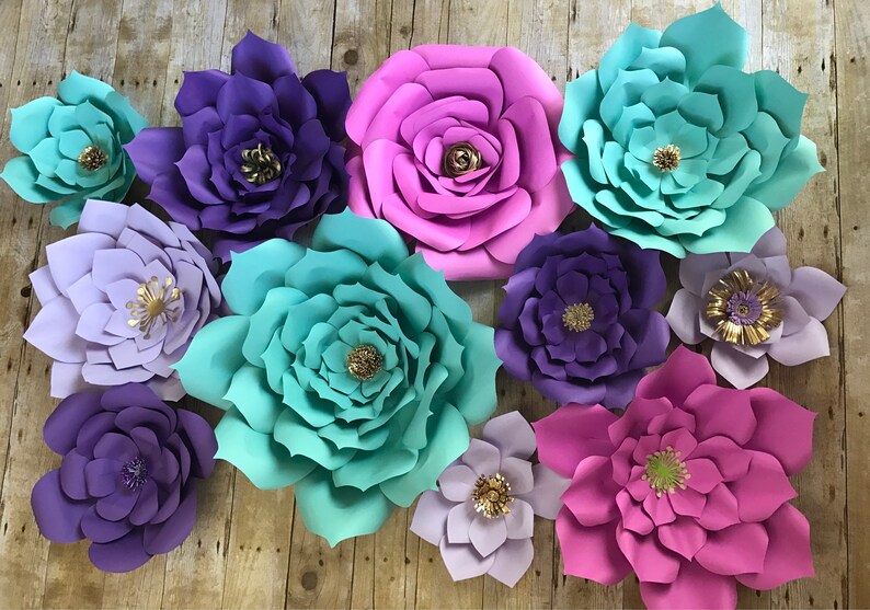Paper Flowers Set of 11 - Etsy