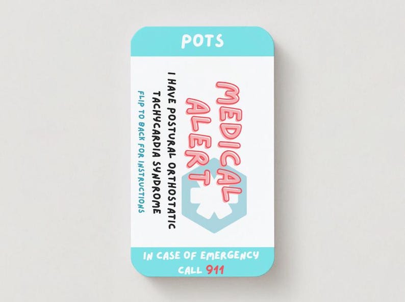 Printable POTS Medical Card | Digital Emergency Contact Card | Medical ...