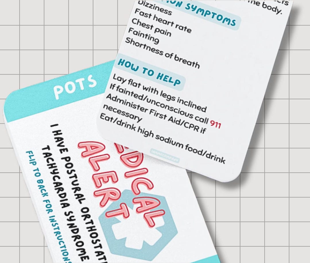 Printable POTS Medical Card | Digital Emergency Contact Card | Medical ...