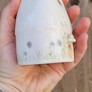 House Bud Vase With a Robin or Blue Tit Bird & Musical Notes Small Hand ...