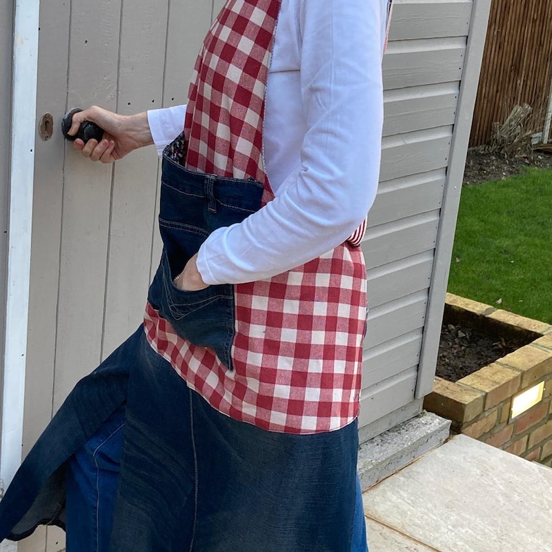 Red Gingham Apron - Etsy