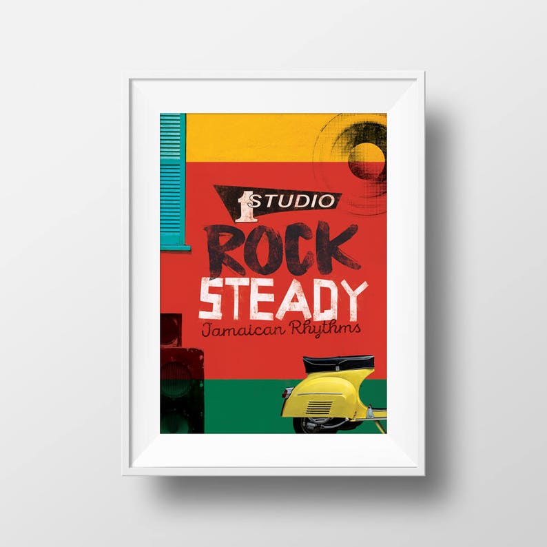 Studio One Records 'rock Steady Reggae' Graphic Art Print Music Poster ...