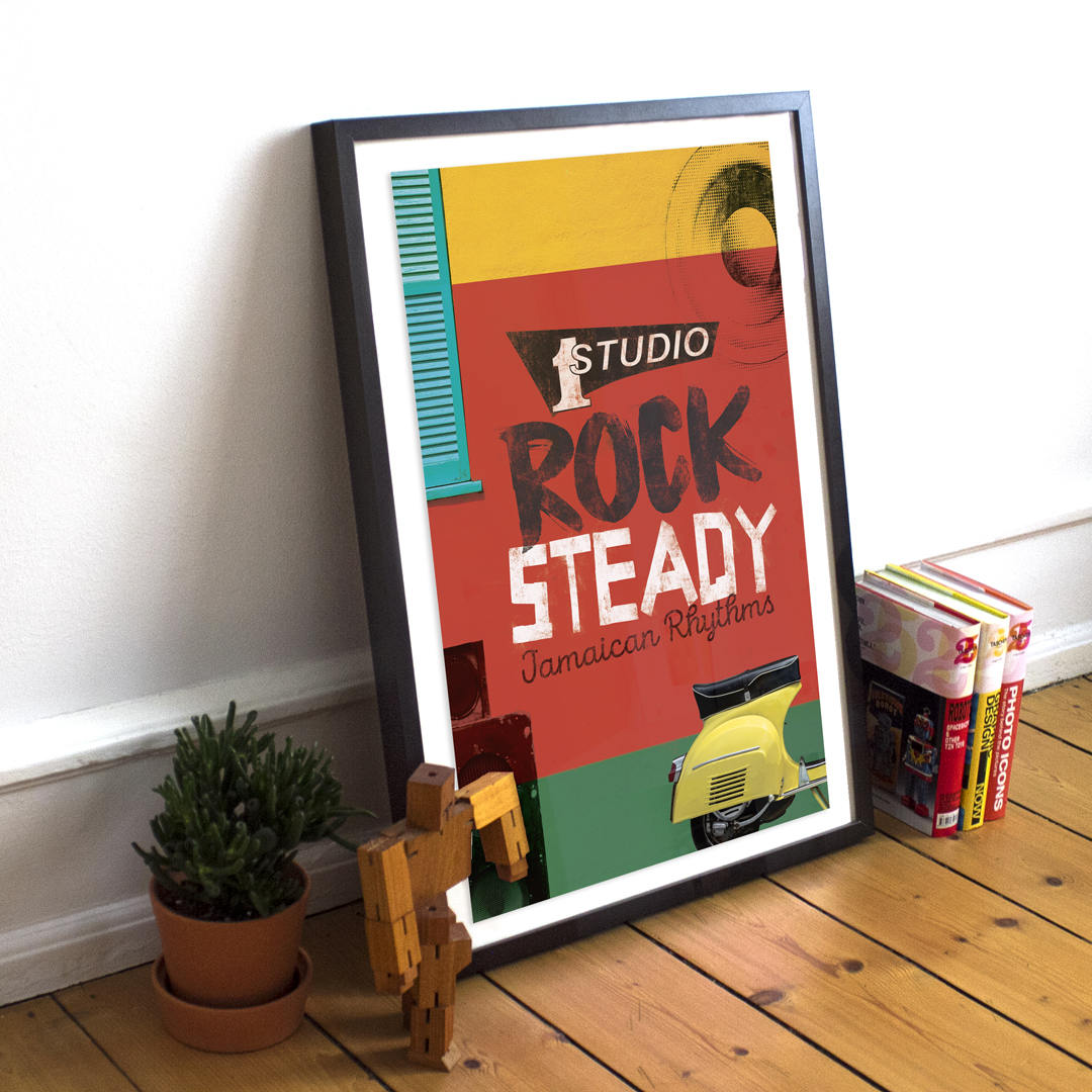 Studio One Records 'rock Steady Reggae' Graphic Art Print Music Poster ...