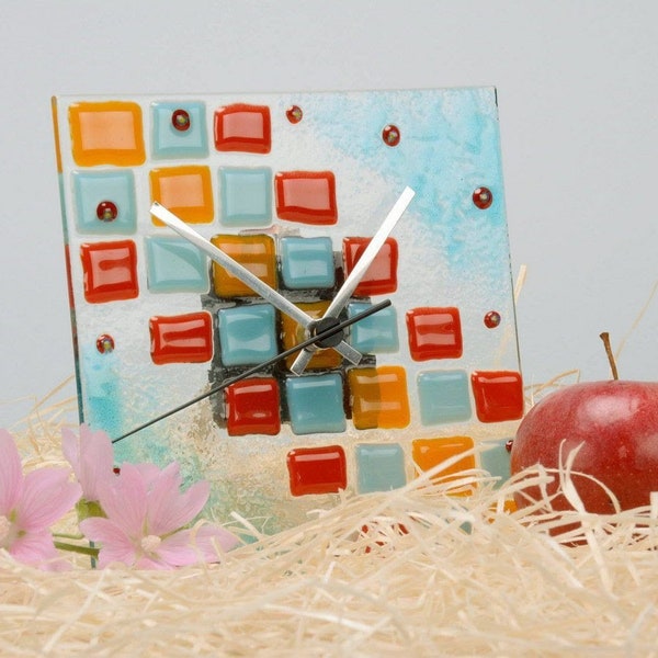Square Glass Clock - Etsy