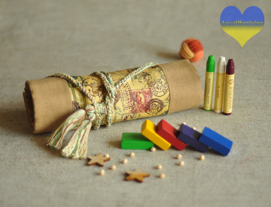 Crayon Roll Wrap Crayon Carrier Crayon Caddy Crayon Rolls - Etsy