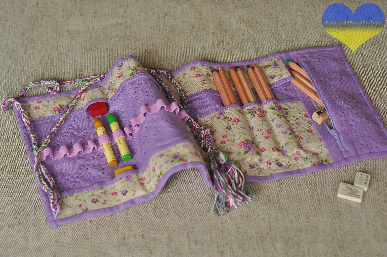 Fabric Pencil Case Artist Pencil Case Pen Roll Stockmar | Etsy