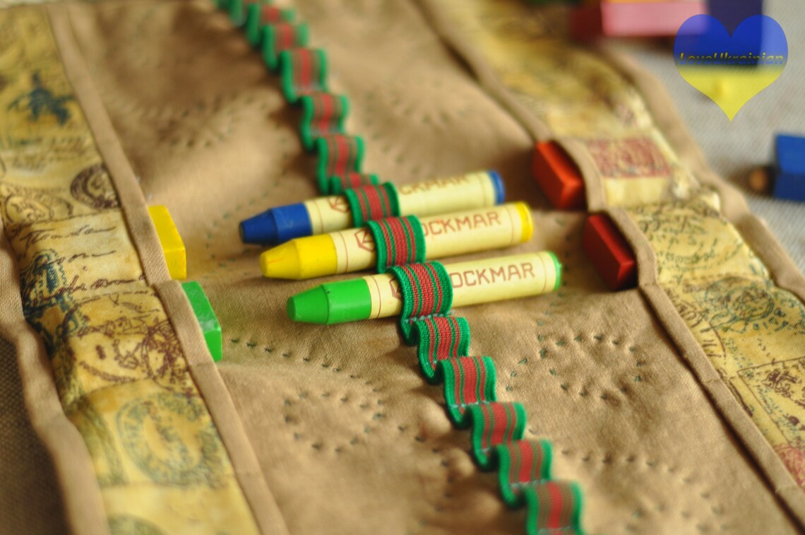 Crayon Roll Wrap Crayon Carrier Crayon Caddy Crayon Rolls - Etsy