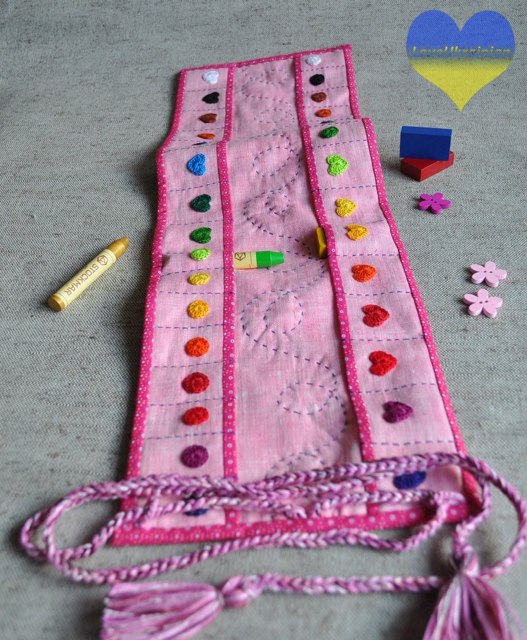 Crayon Roll, Crayon Case, Crayon Holder, Crayon Roll Wrap, Waldorf ...