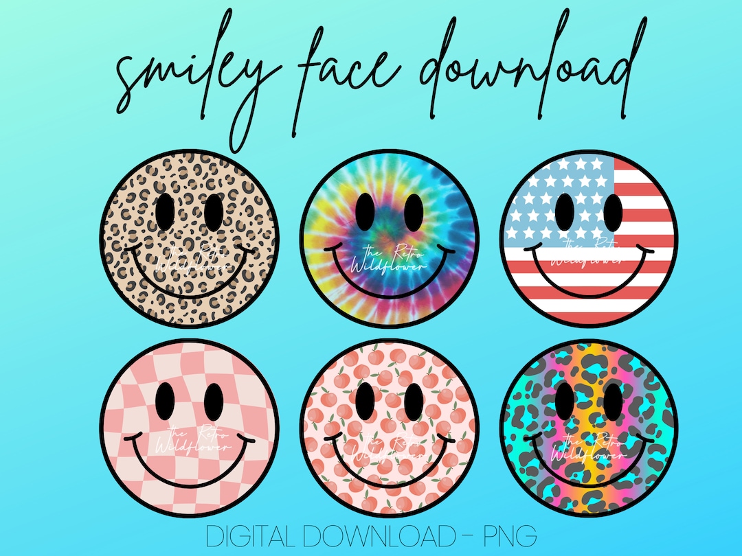 Smiley Face Printable Round Digital Download for Cardstock Freshie ...