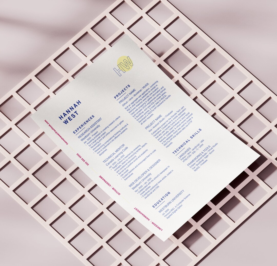 Sweet & Simple Resume Template Instant Download - Etsy