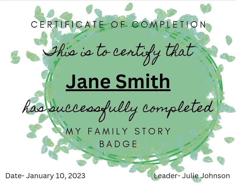 Girl Scout Certificate, Badge Completion Certificate, Ceremony ...