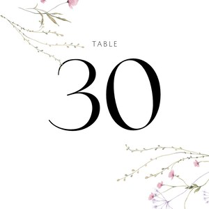 Floral Wedding Table Numbers, Wedding Table Decor, Flower Table Numbers ...