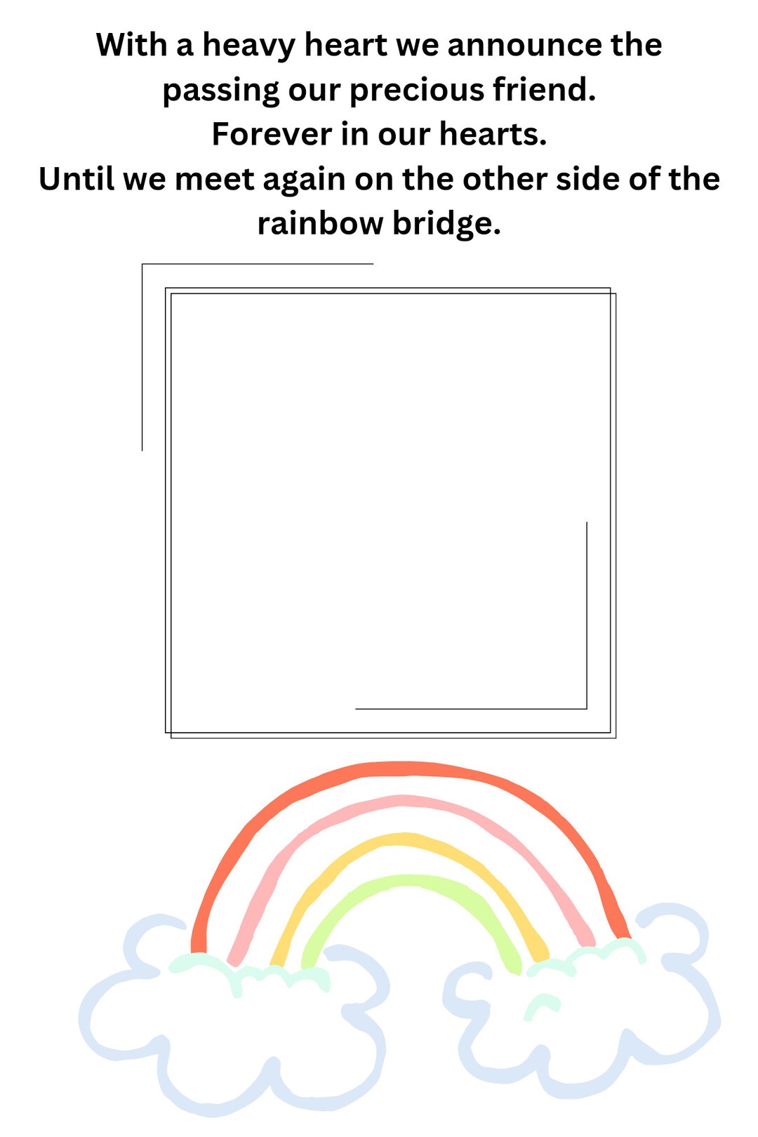 Pet Death, Rainbow Bridge, Announcement, Death, Notice - Etsy